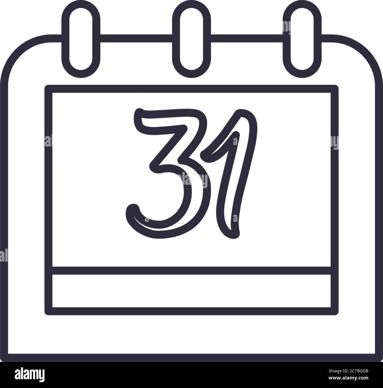 31 calendar line style icon design, Happy new year welcome celebrate ...