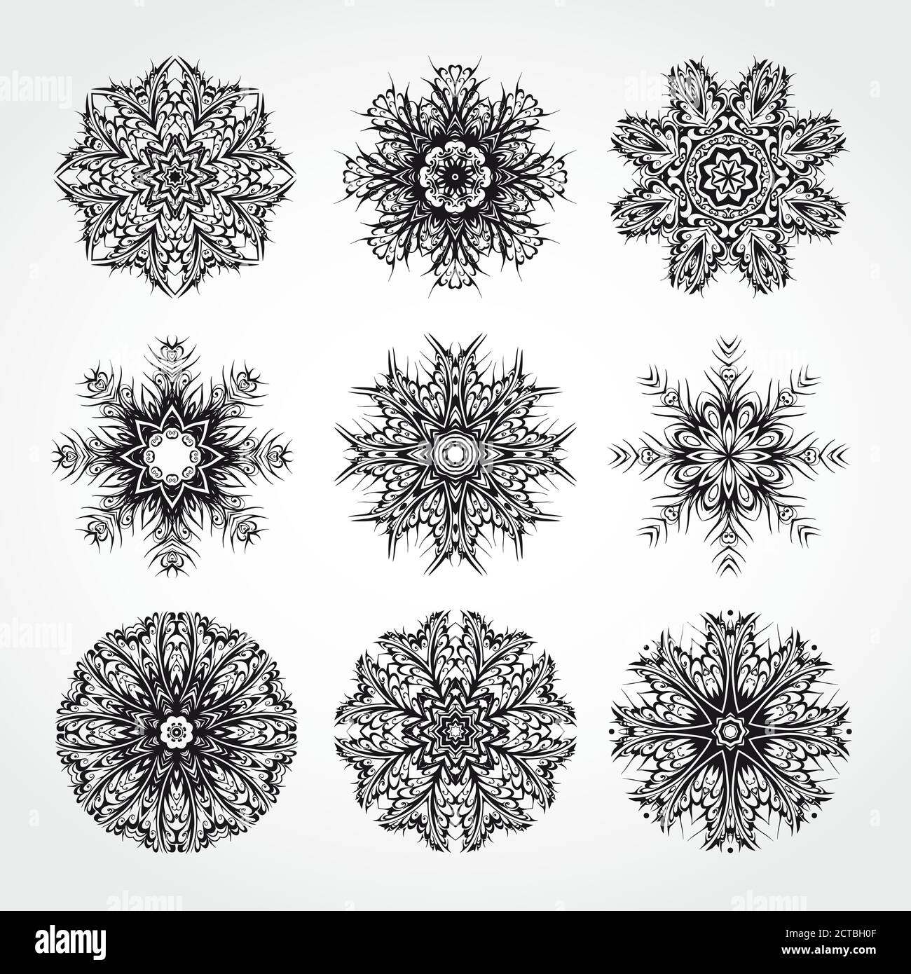 Vector set of decorative round ornament. Design elements Stock Vector ...