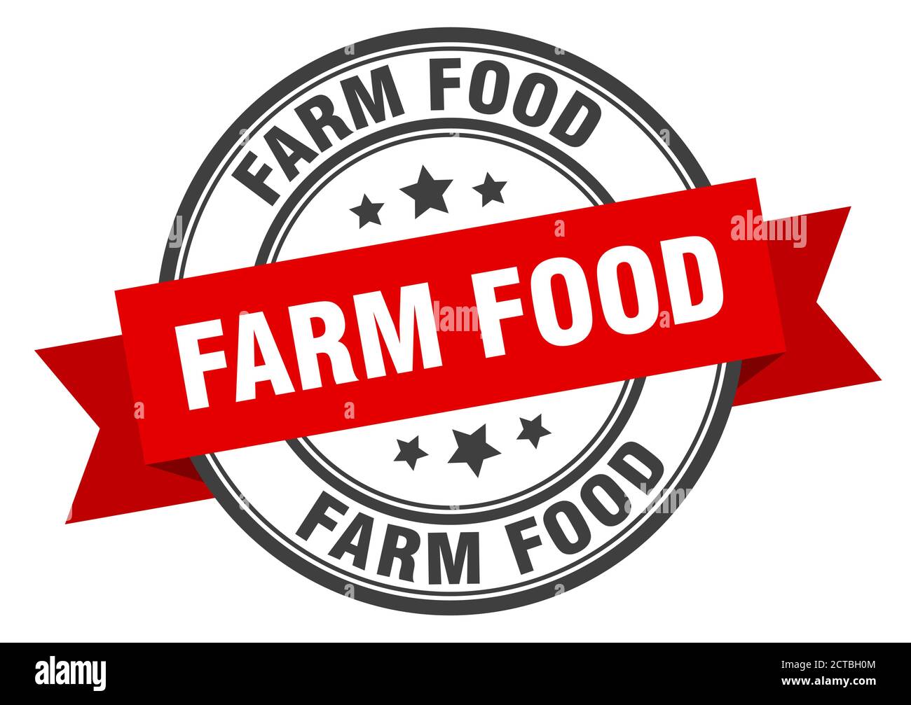 farm food label sign. round stamp. ribbon. band Stock Vector Image ...
