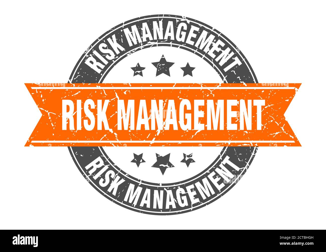 risk management round stamp with ribbon. sign. label Stock Vector Image ...