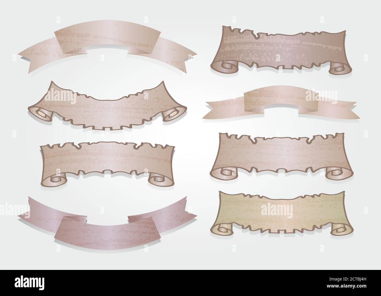 Vector set of old tattered banners and sepia ribbons Stock Vector Image ...