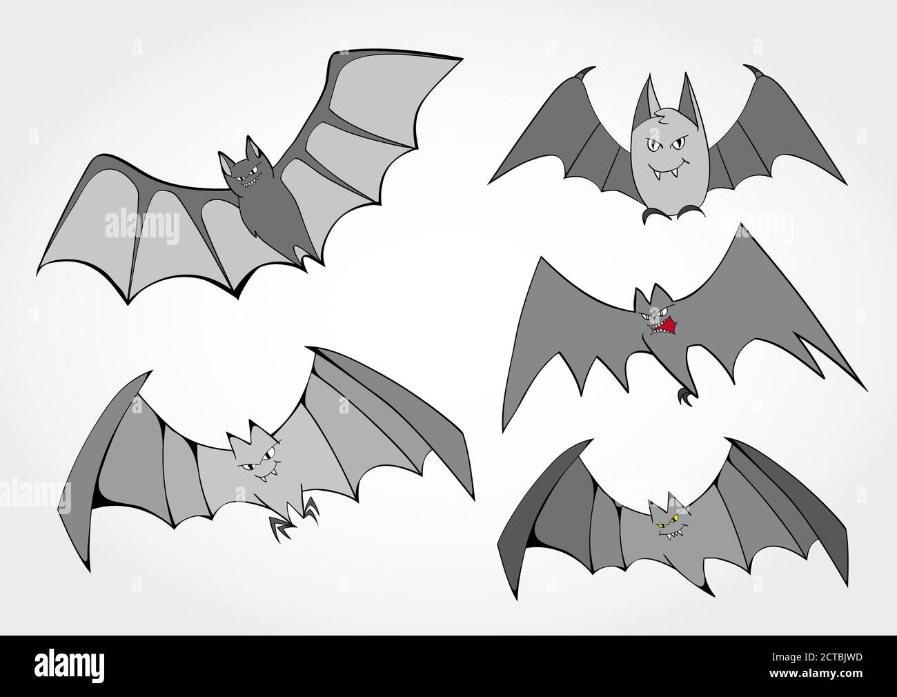Vector set of flying Halloween bats Stock Vector Image & Art - Alamy