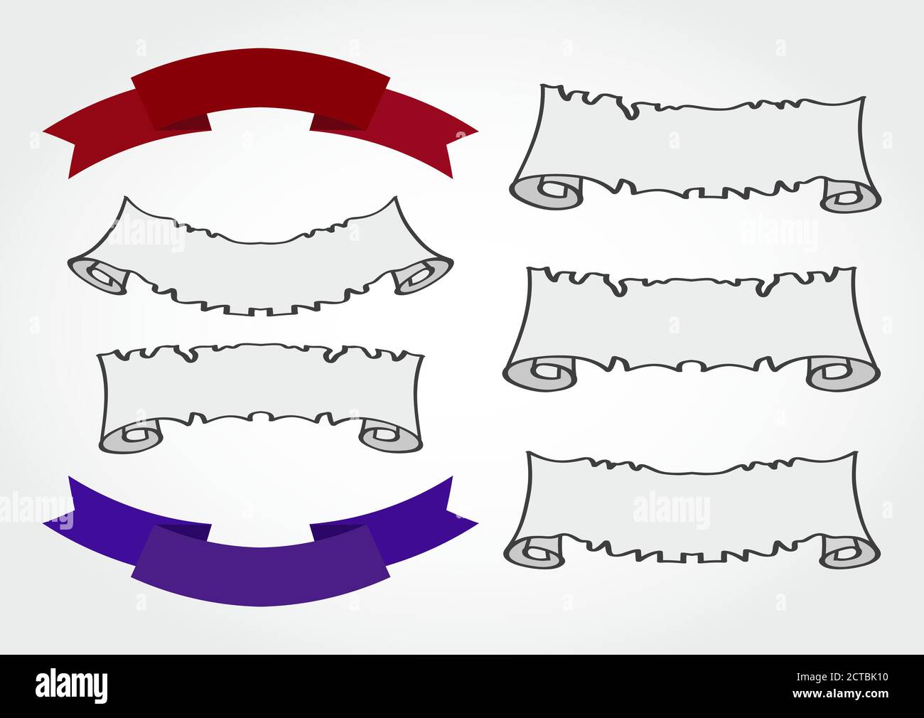 Vector set of old tattered banners and colored ribbons Stock Vector ...
