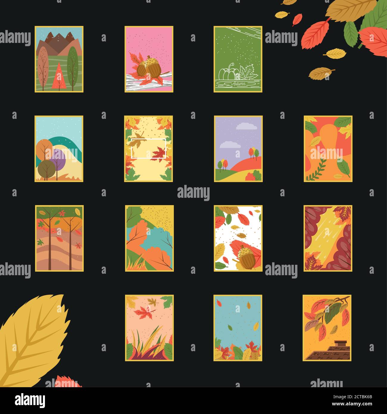 Autumn leaves design, season nature ornament garden decoration and ...