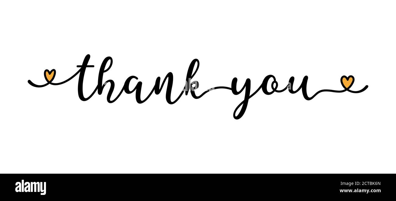 Hand sketched THANK YOU quote as ad, web banner. Lettering for banner ...