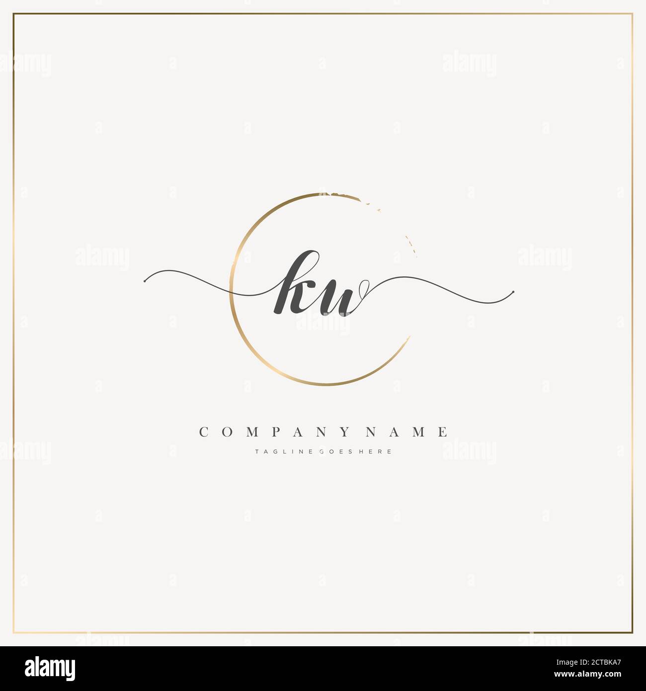 KW Initial Letter handwriting logo hand drawn template vector, logo for ...