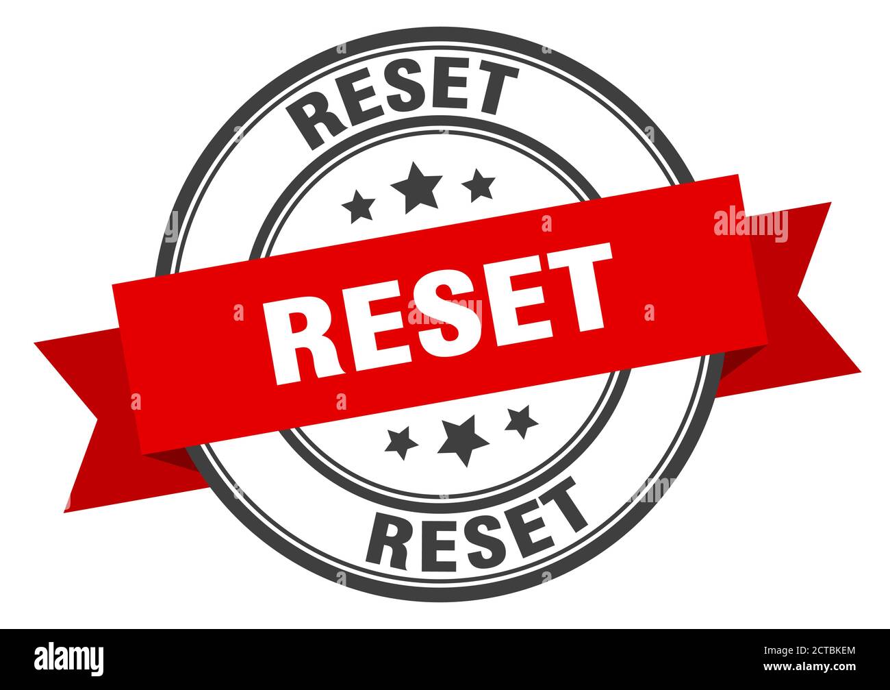 reset label sign. round stamp. ribbon. band Stock Vector Image & Art ...