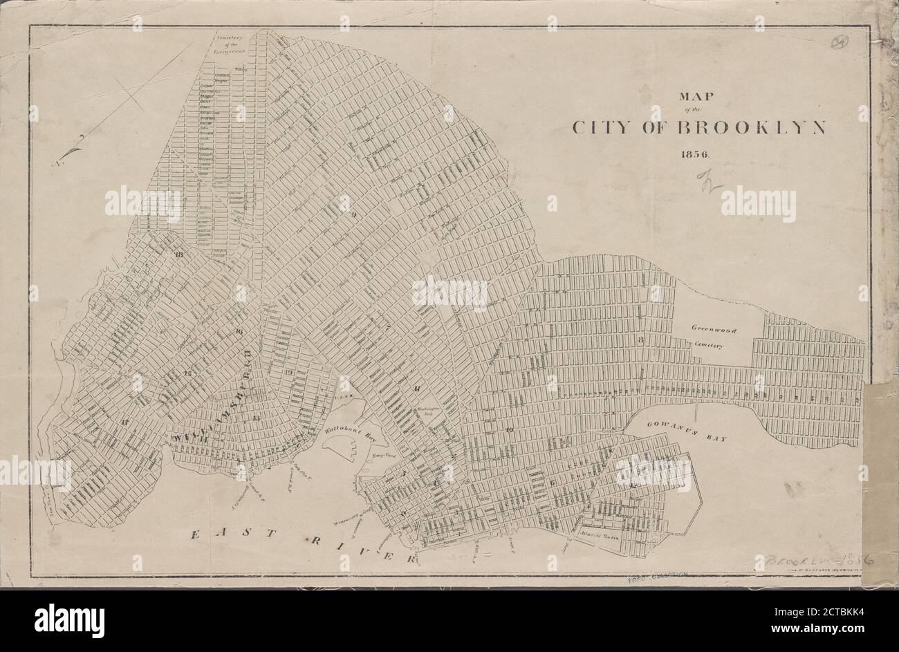 Map of the city of Brooklyn. Distance shown by 1/2 mile radial zones ...