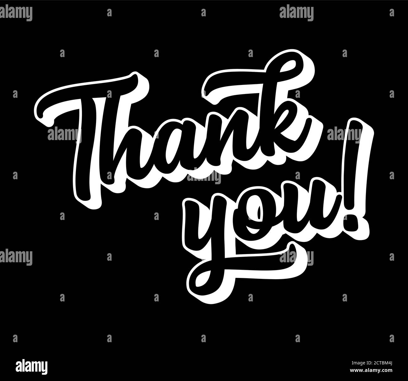 Hand sketched Thank You quote. Lettering for banner, flyer, poster, ad ...