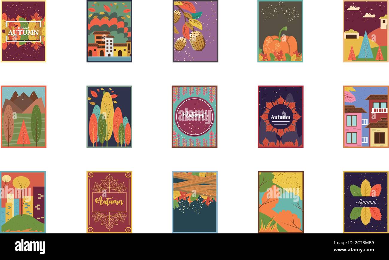 Autumn leaves design, season nature ornament garden decoration and ...