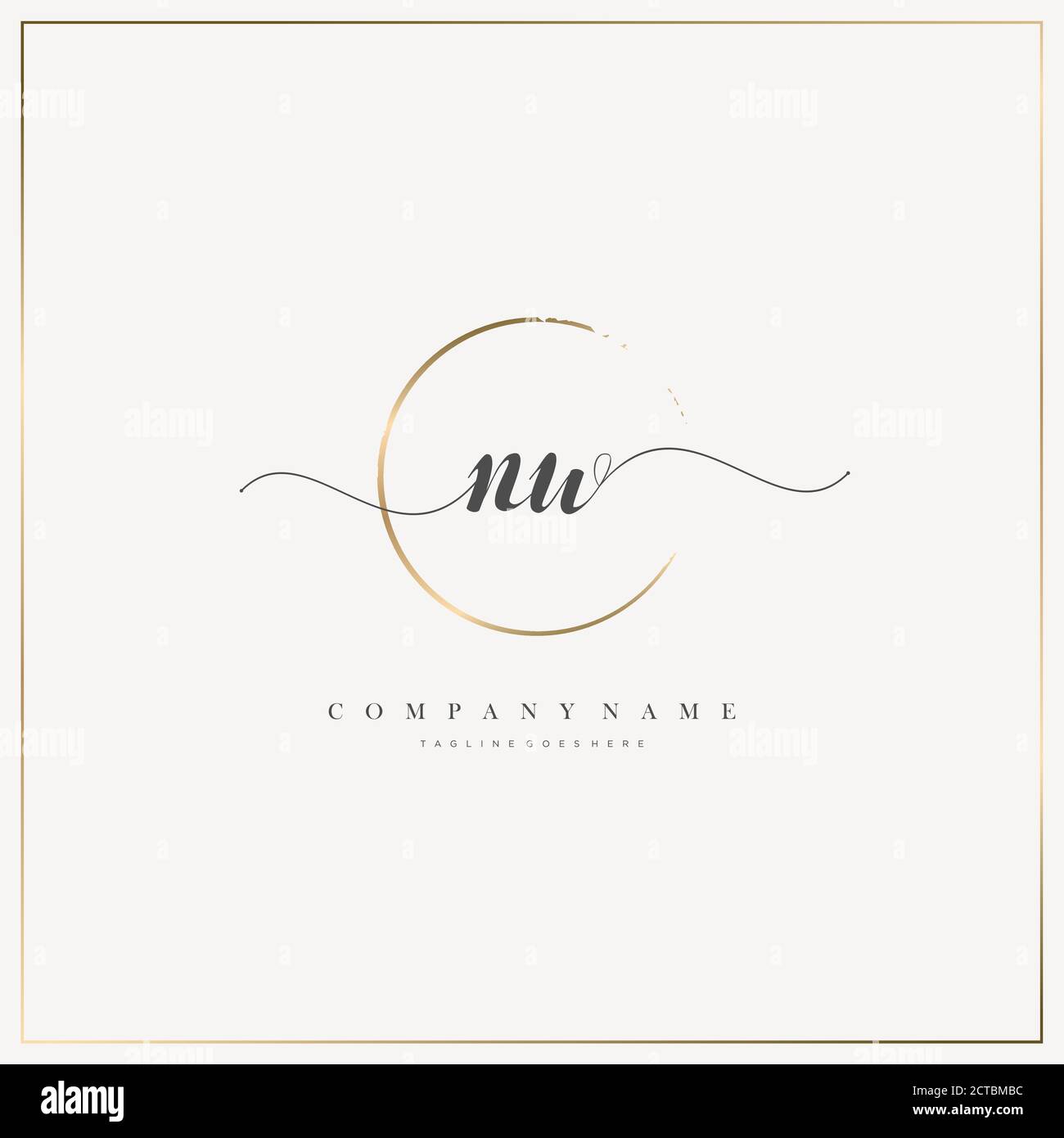 NW Initial Letter handwriting logo hand drawn template vector, logo for ...