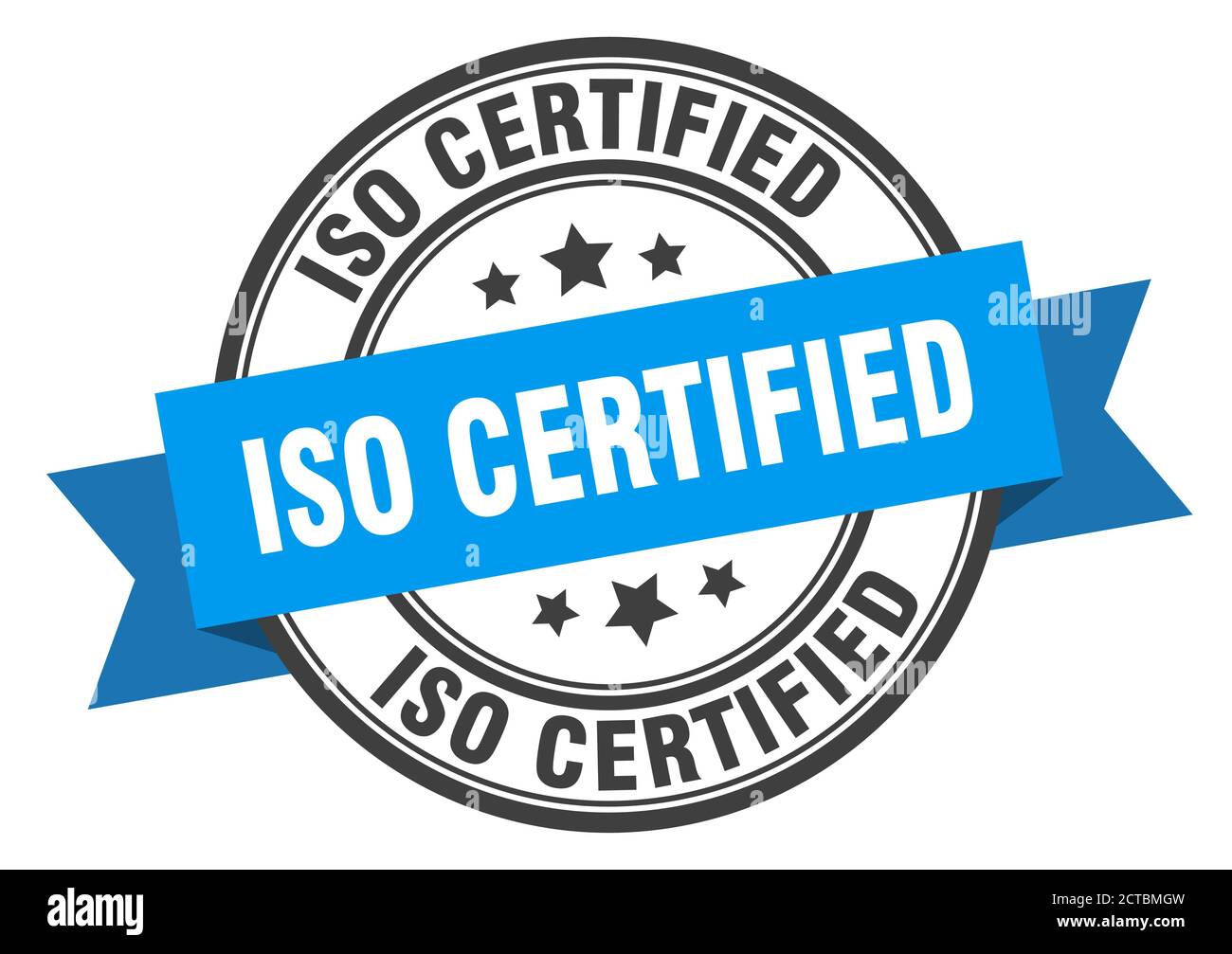 iso certified label sign. round stamp. ribbon. band Stock Vector Image ...