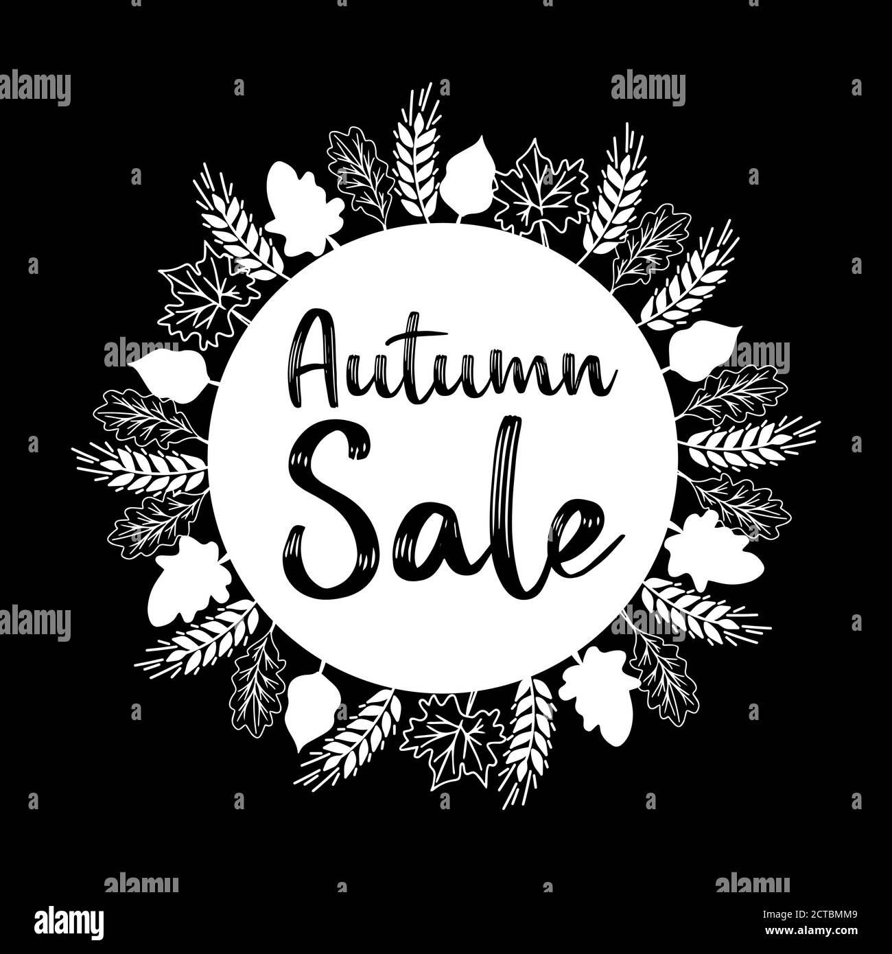 Hand drawn Autumn Sale quote for label, logo or badge, banner, flyer ...