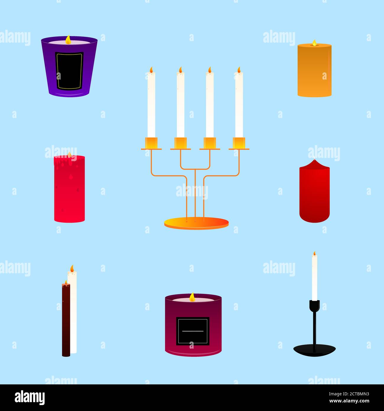 Purple candles Stock Vector Images - Alamy