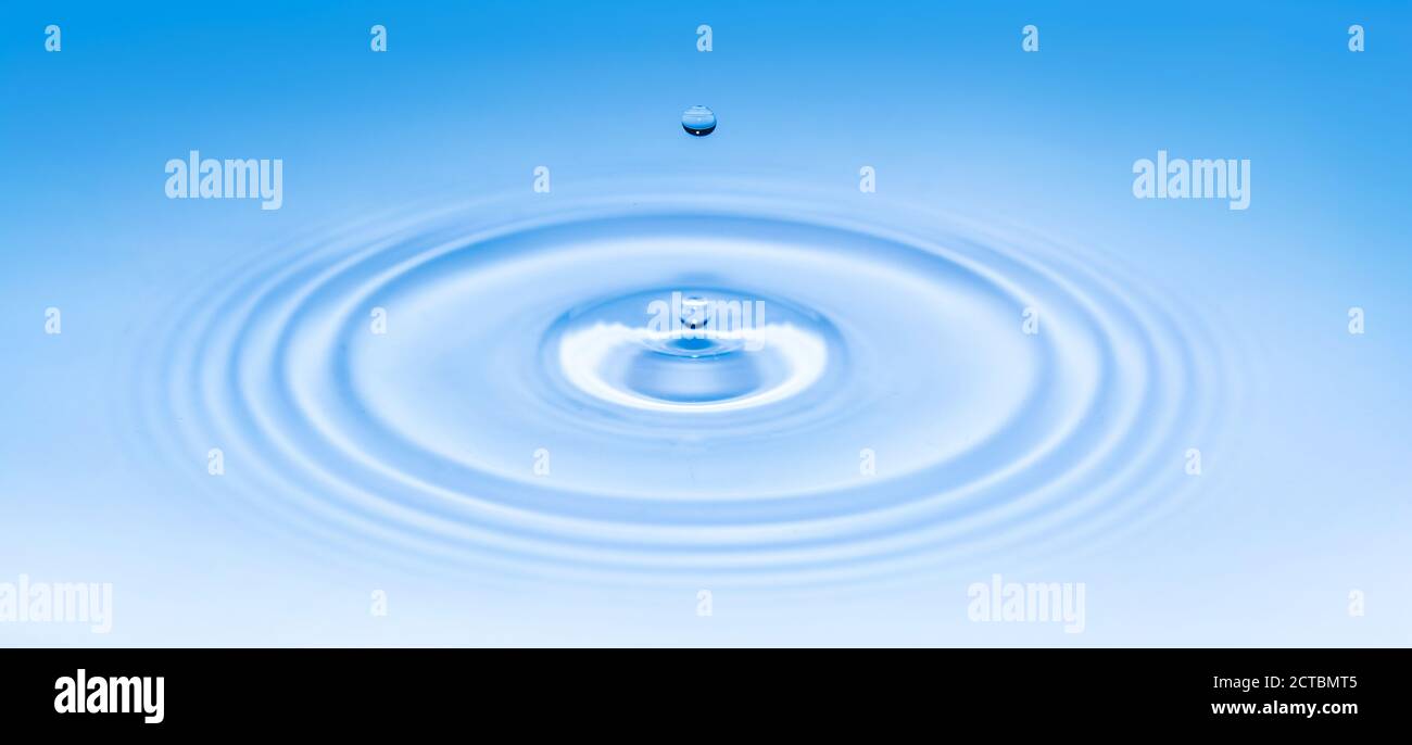 Panorama drop rain falls blue hi-res stock photography and images - Alamy