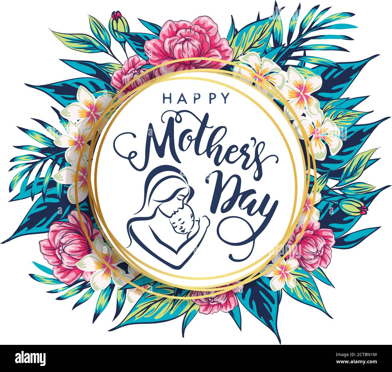 happy mothers day greeting card template, stylized symbol of mom and ...