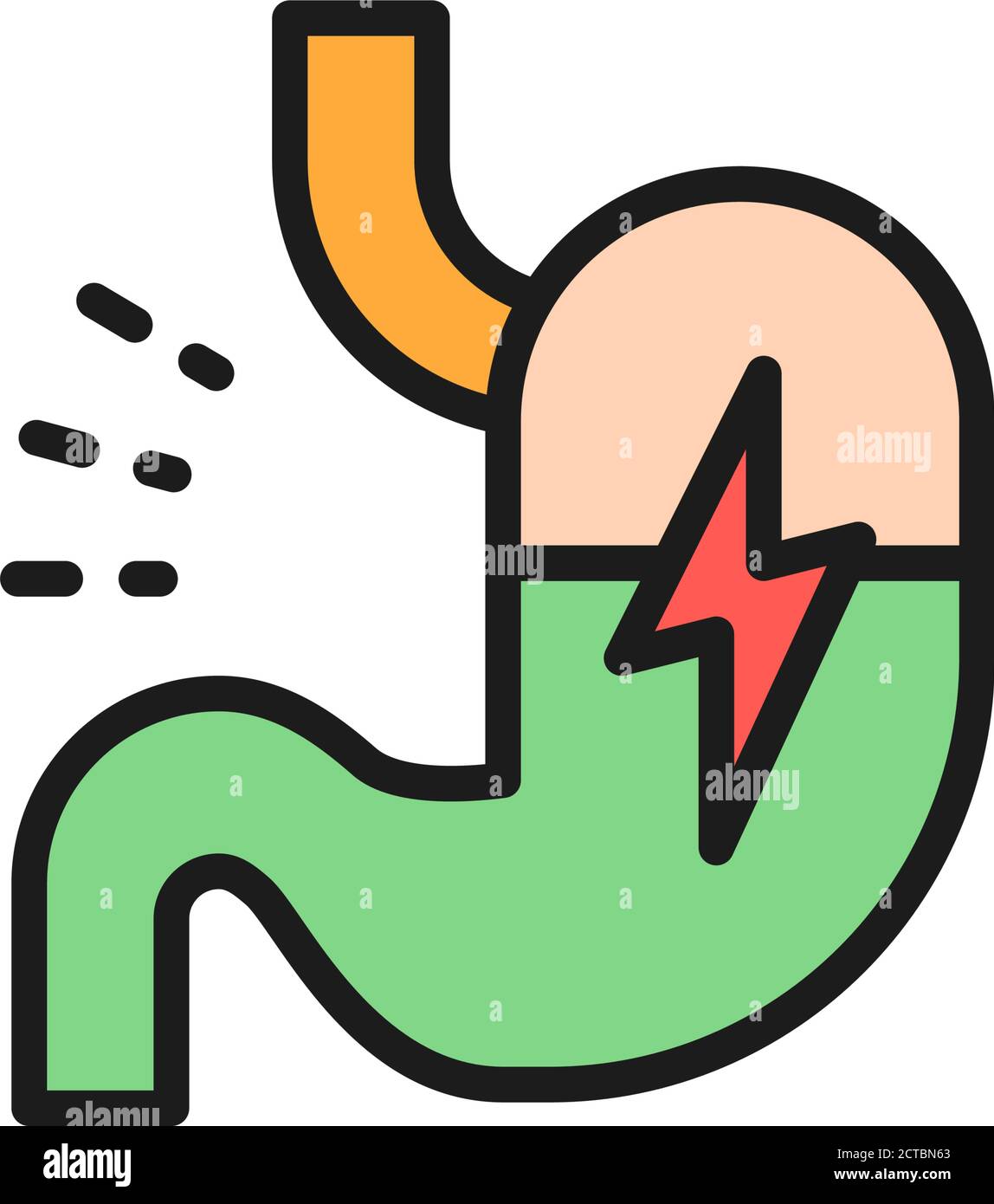 Abdominal pain icon cartoon hi-res stock photography and images - Alamy