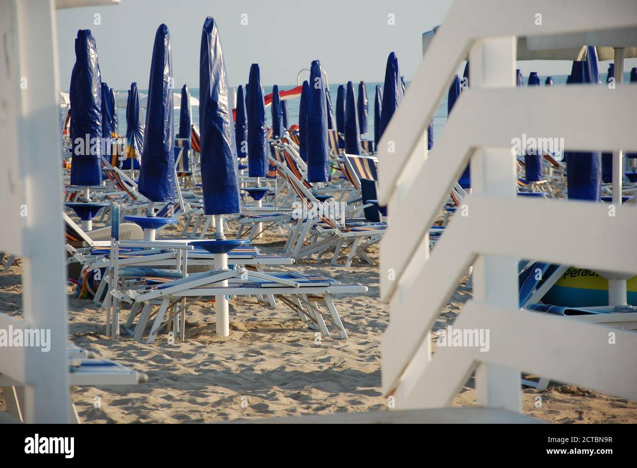 Beach resort in Alba Adriatica on the Italian Adriatic coast in summer ...