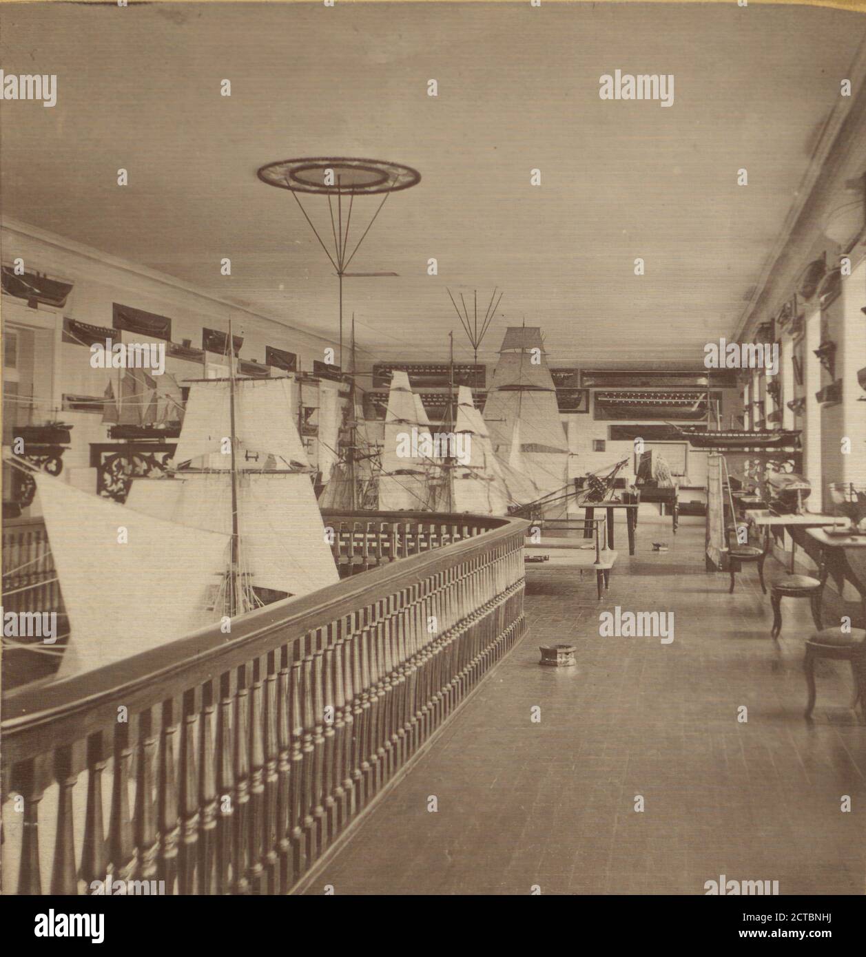 Second floor of seamanship room showing the royal and topgallant sails ...