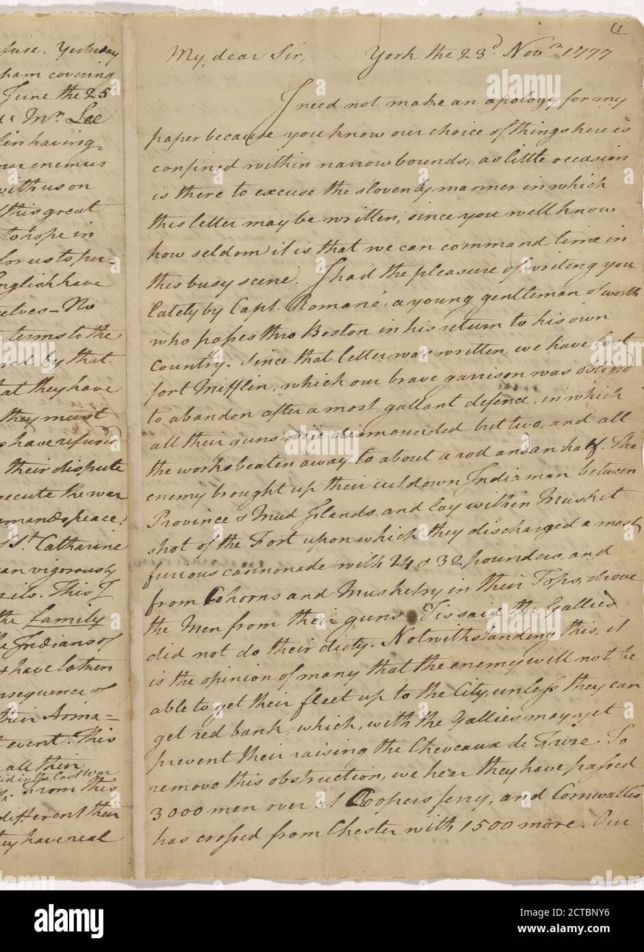 Letter from Richard Henry Lee, text, Correspondence, 1777 Stock Photo ...