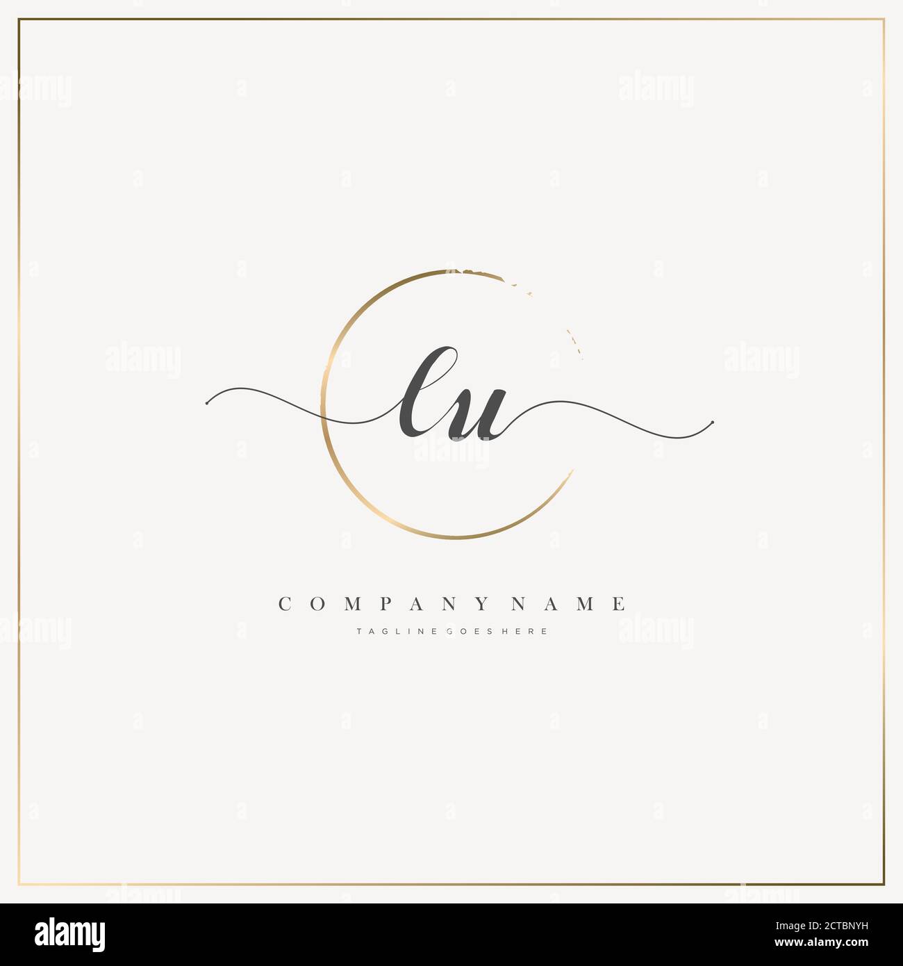 LU Initial Letter handwriting logo hand drawn template vector, logo for ...