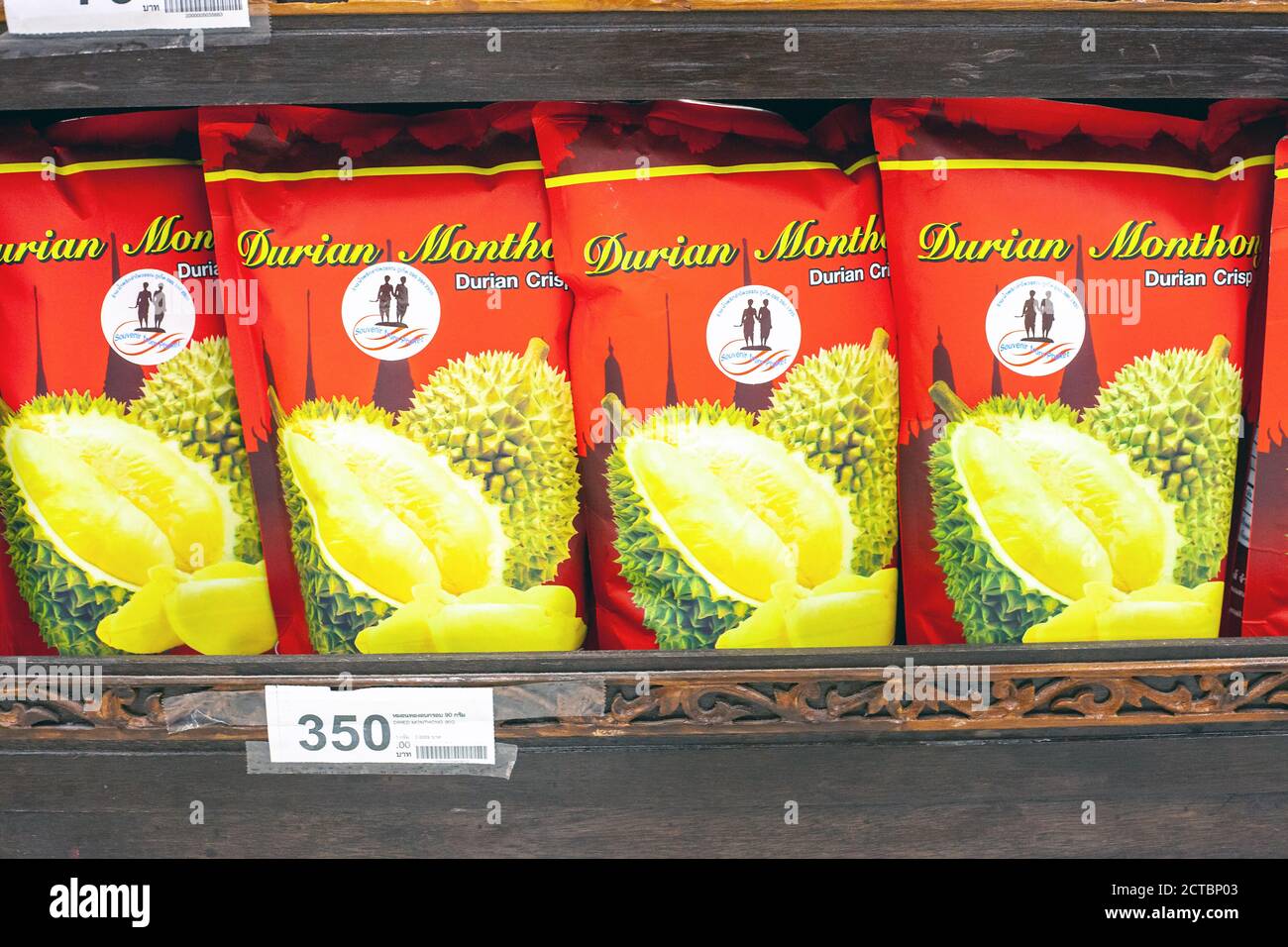 Phuket, Thailand - 26 February 2018: Freeze dried packaged durian ...