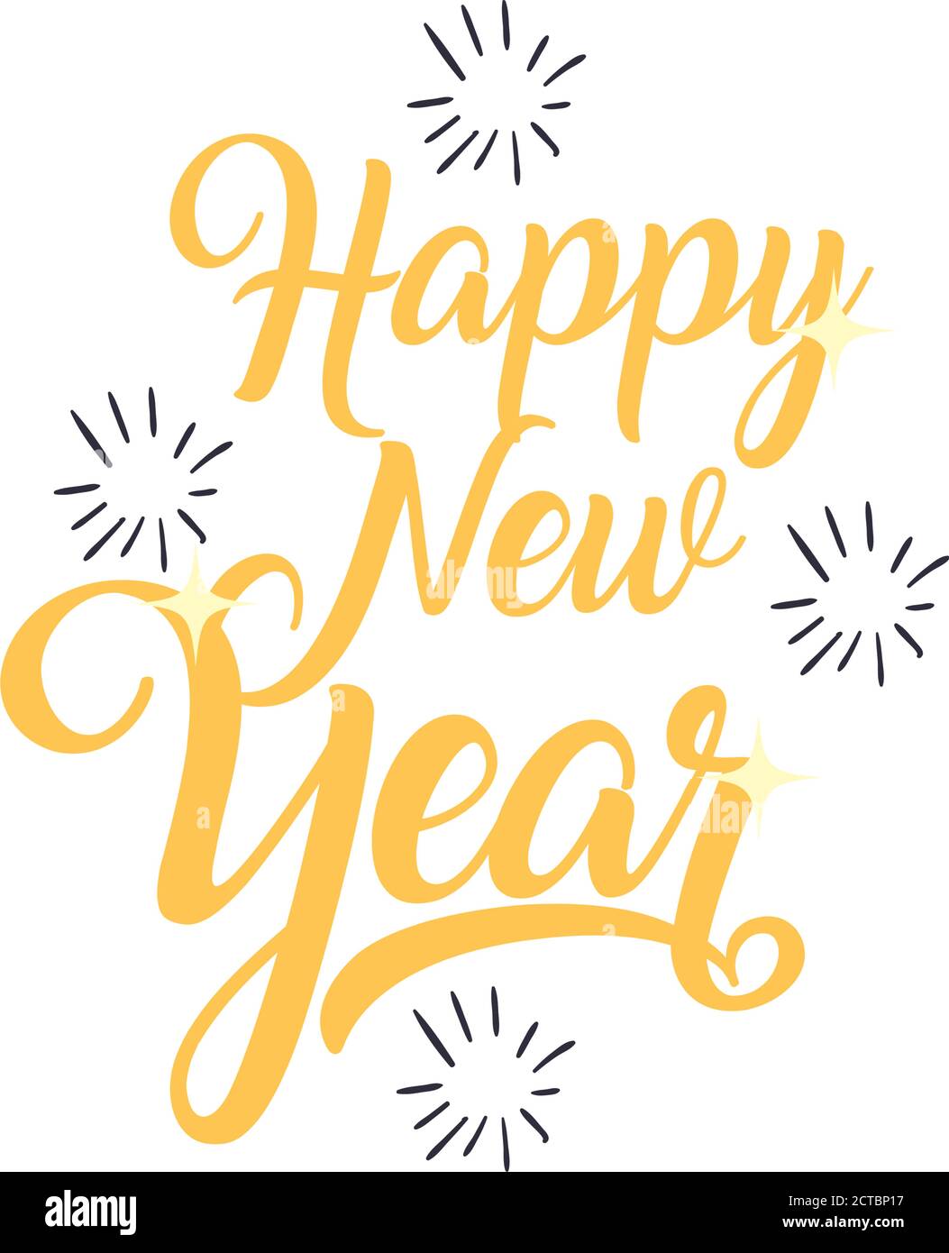 Happy new year free form style icon design, Welcome celebrate and ...