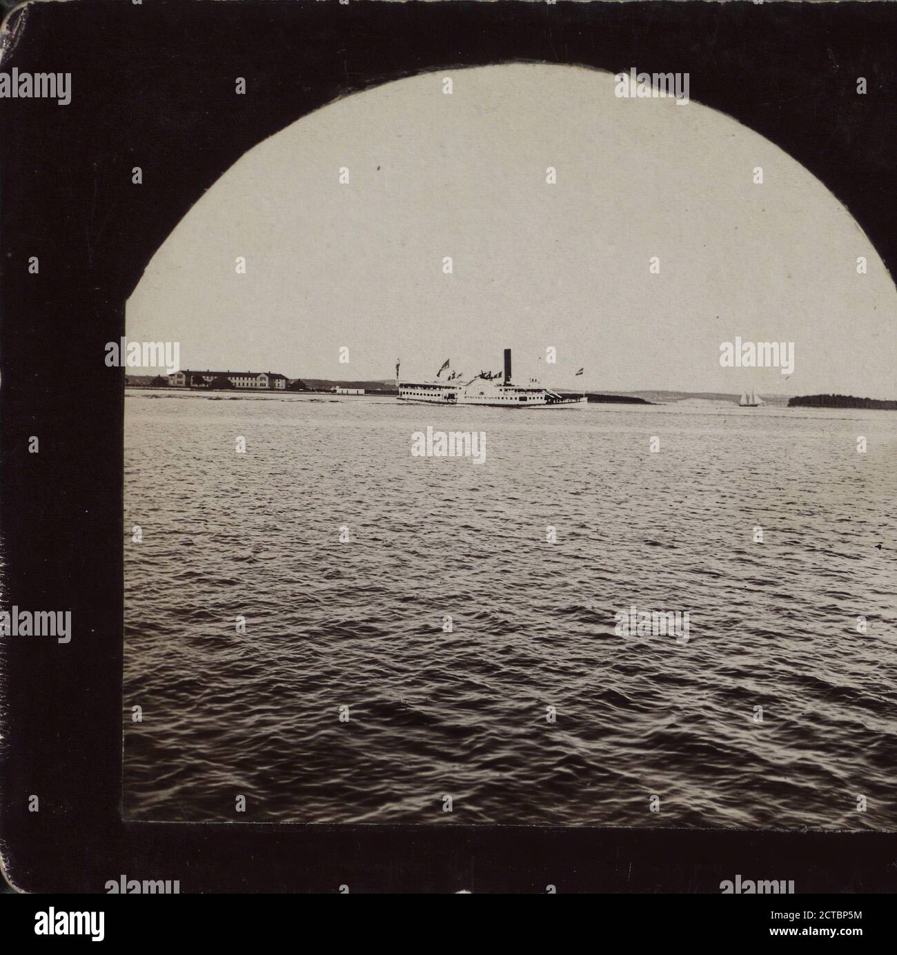 View of a steamboat, Hudson River, Lona Island., Lock, James G. (James ...