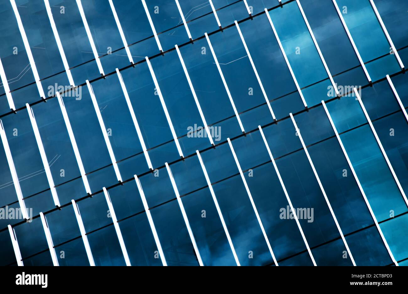 modern exterior with mirror reflex blue sky in architecture background ...