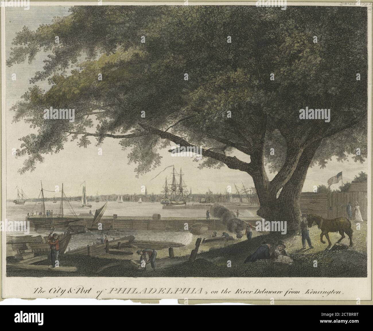 The city and port of Philadelphia, on the River Delaware from ...