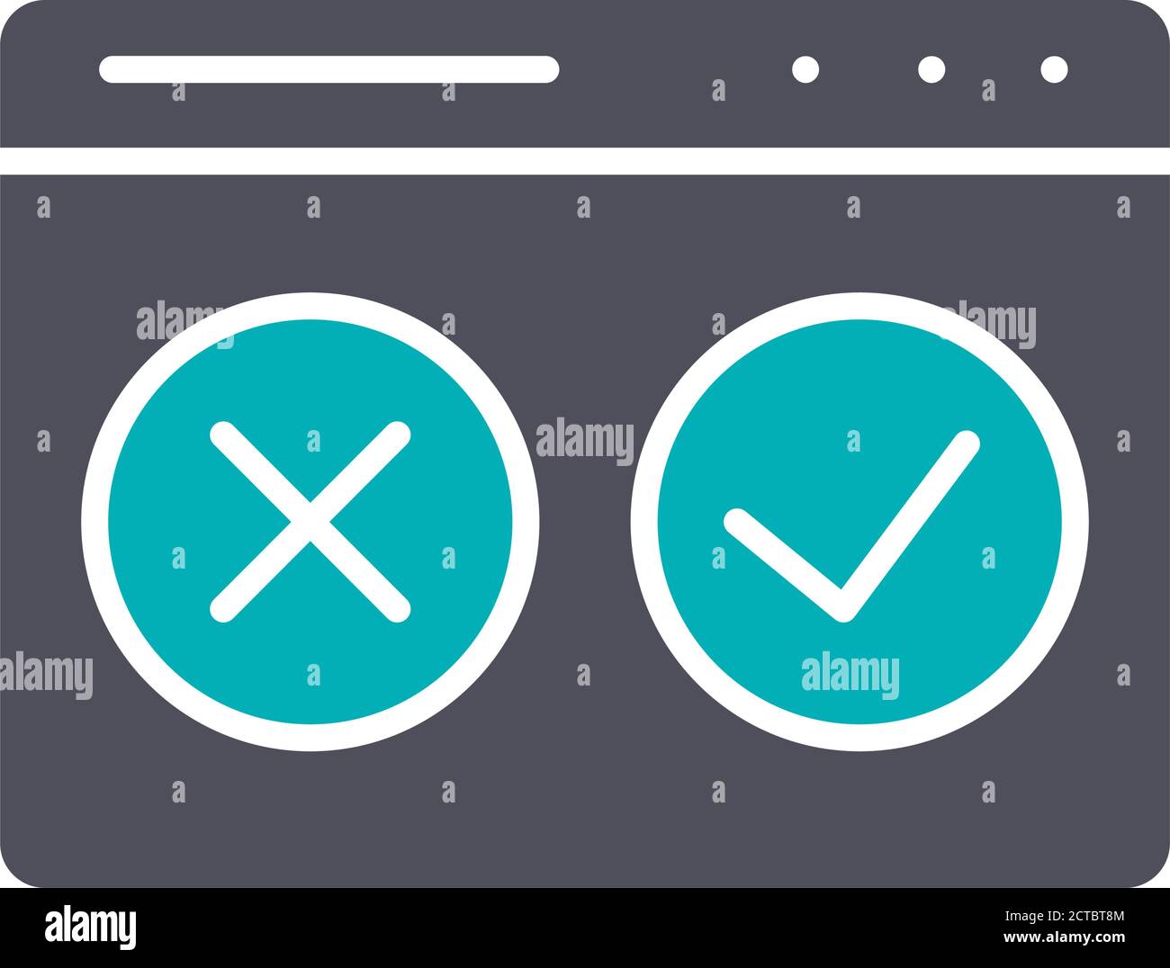Correct and incorrect checkmarks colored icon. Online voting, rating ...