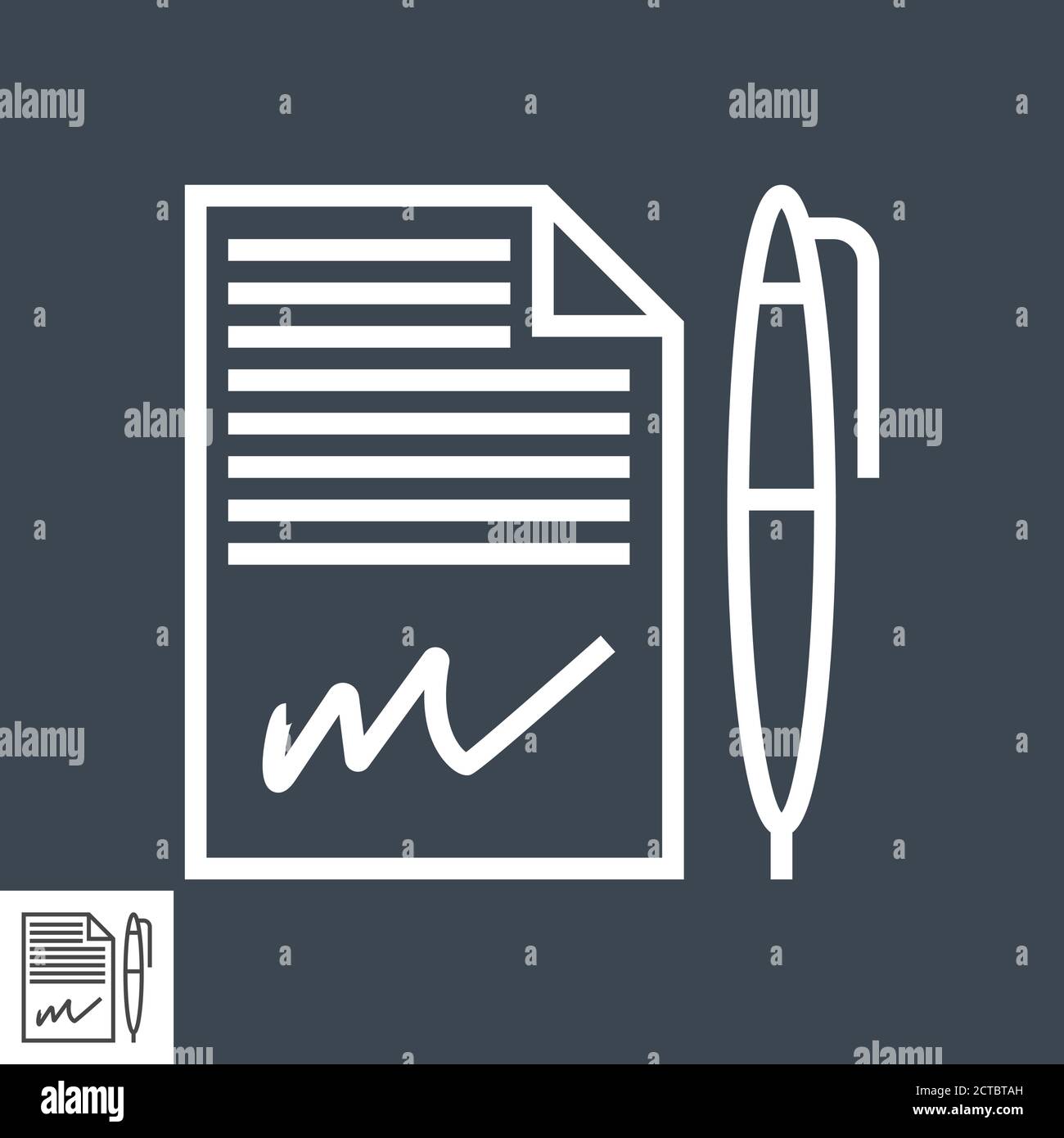 Contract document pencil in Stock Vector Images - Alamy