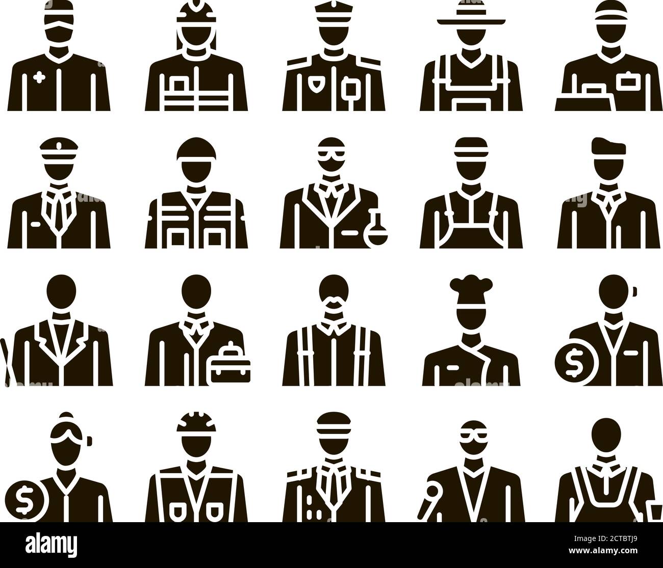 Professions People Glyph Set Vector Stock Vector Image & Art - Alamy