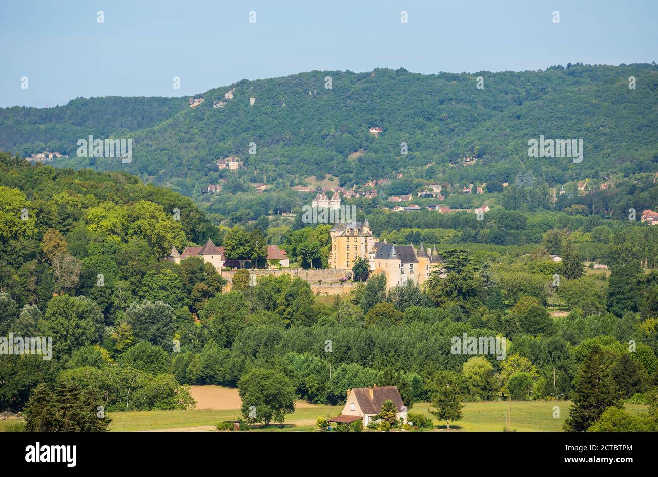 Perigord, the picturesque castle of Fayrac in Dordogne, France Stock ...