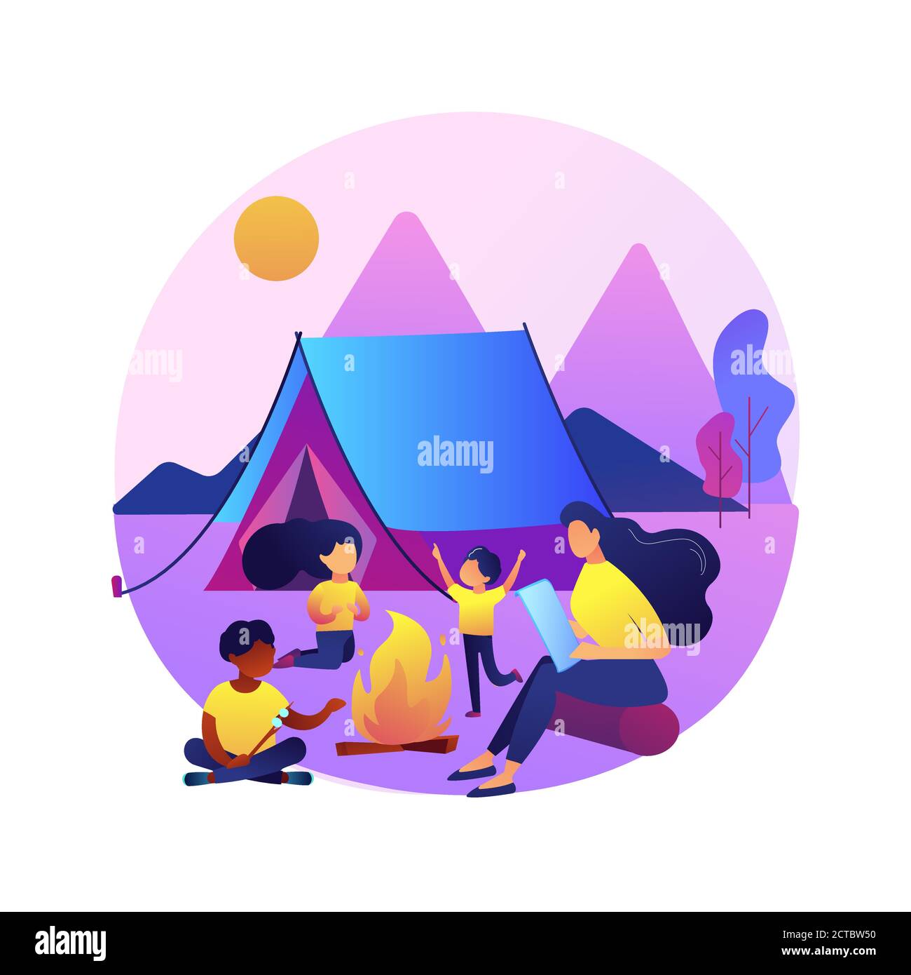 Summer camp for kids abstract concept vector illustration Stock Vector ...
