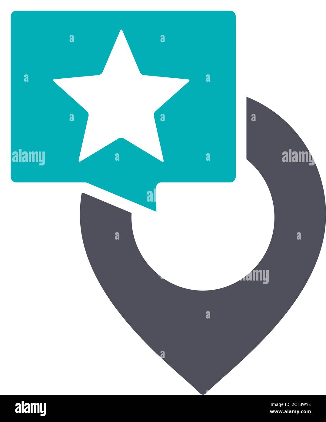 Location of best place colored icon. Speech bubble with star, like ...