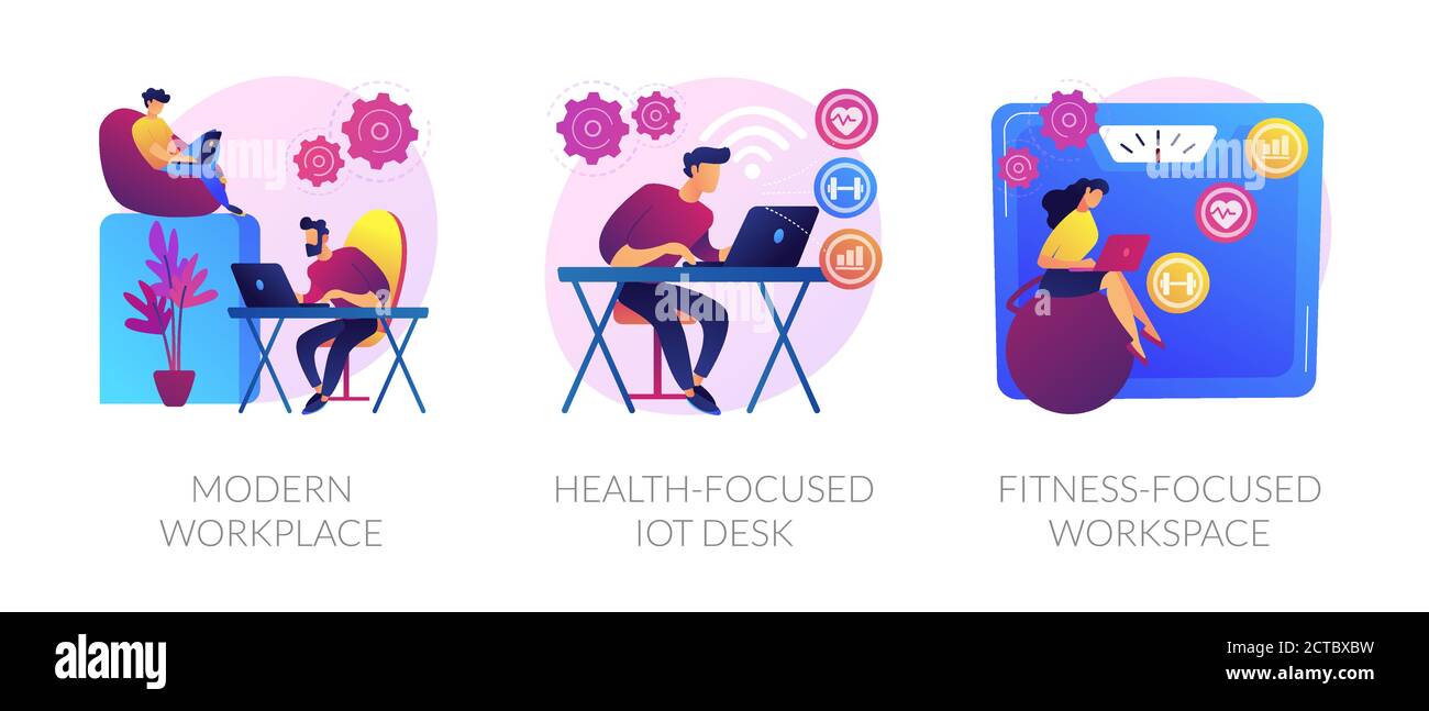 Future workplace concept Stock Vector Images - Alamy