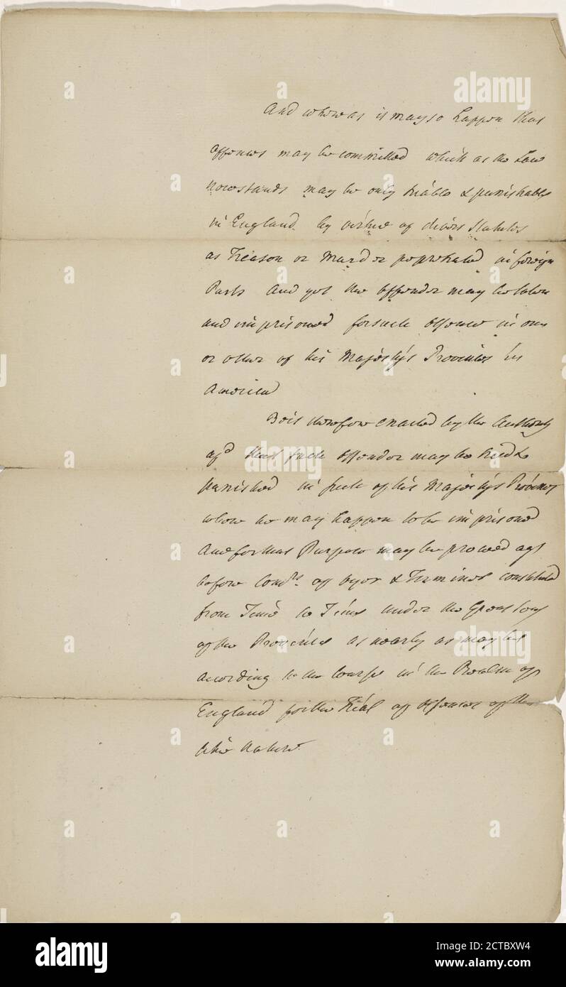 Letter from Lord Dorchester Guy Carleton to William Wyndham Grenville ...