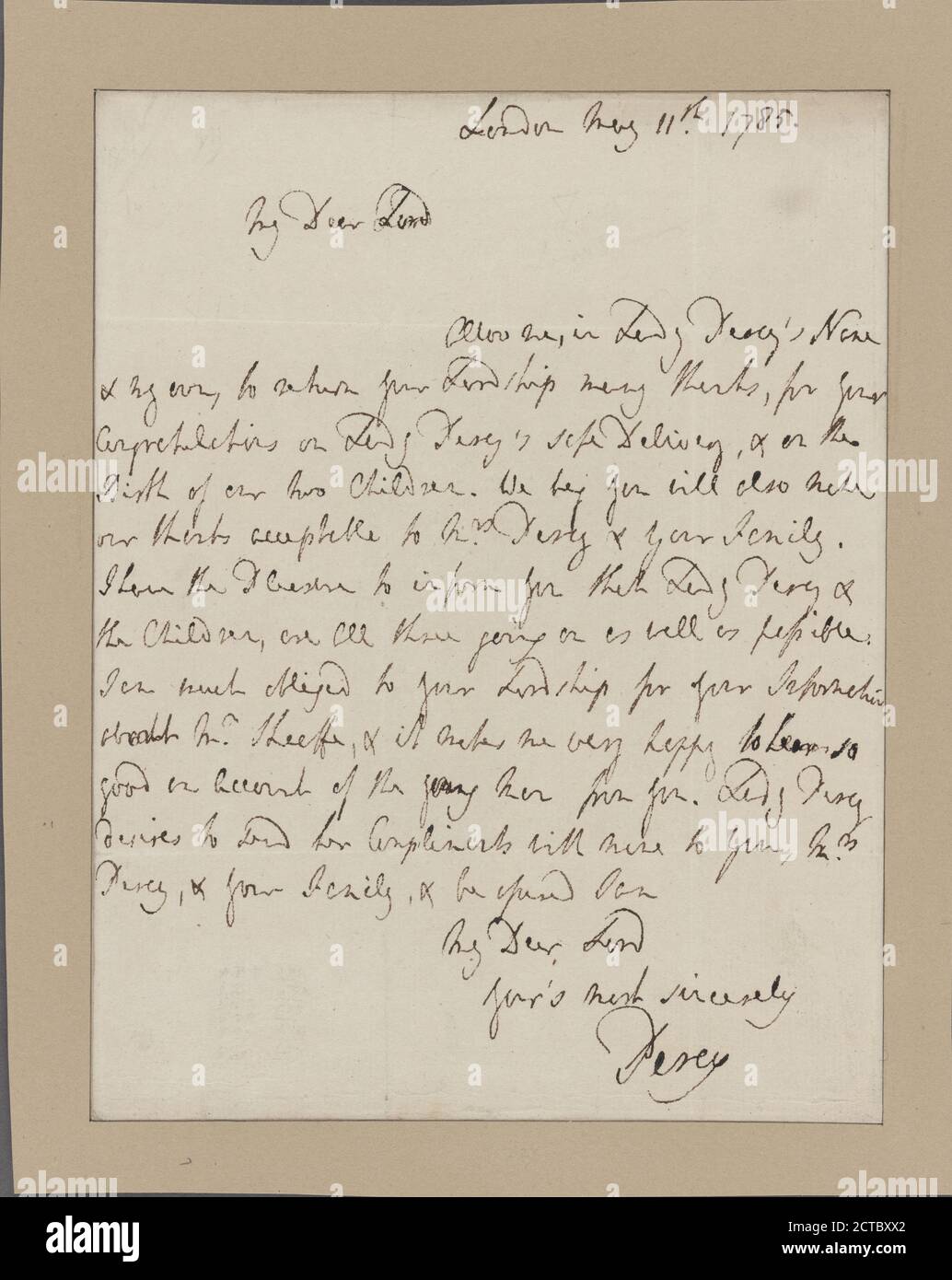Letter to Thomas Percy,, text, Documents, 1785, Percy, Hugh, 2d Duke of ...