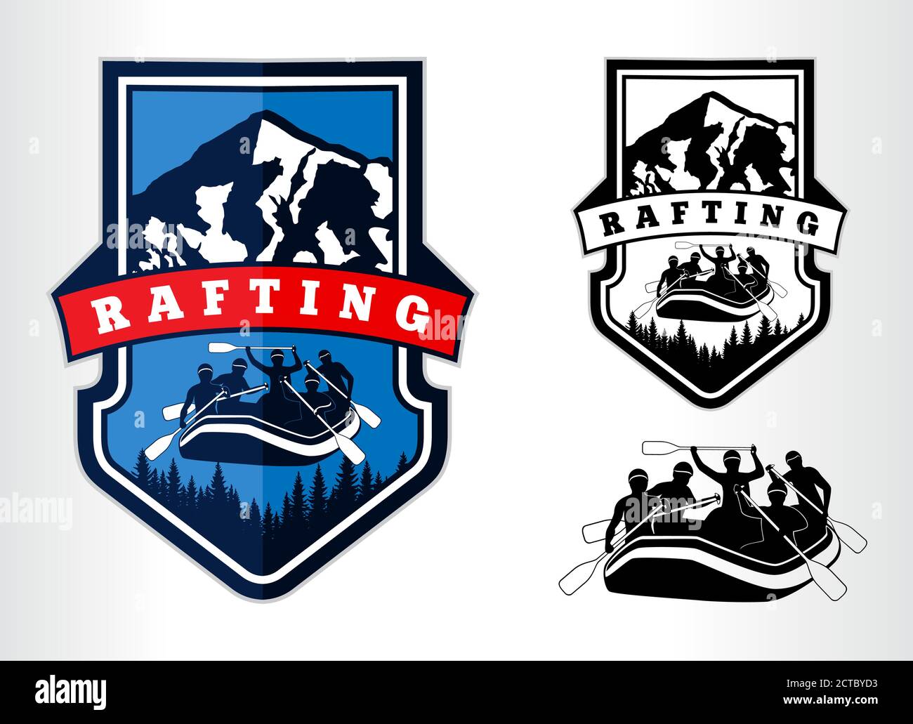 vector rafting emblems labels illustration Stock Vector Image & Art - Alamy