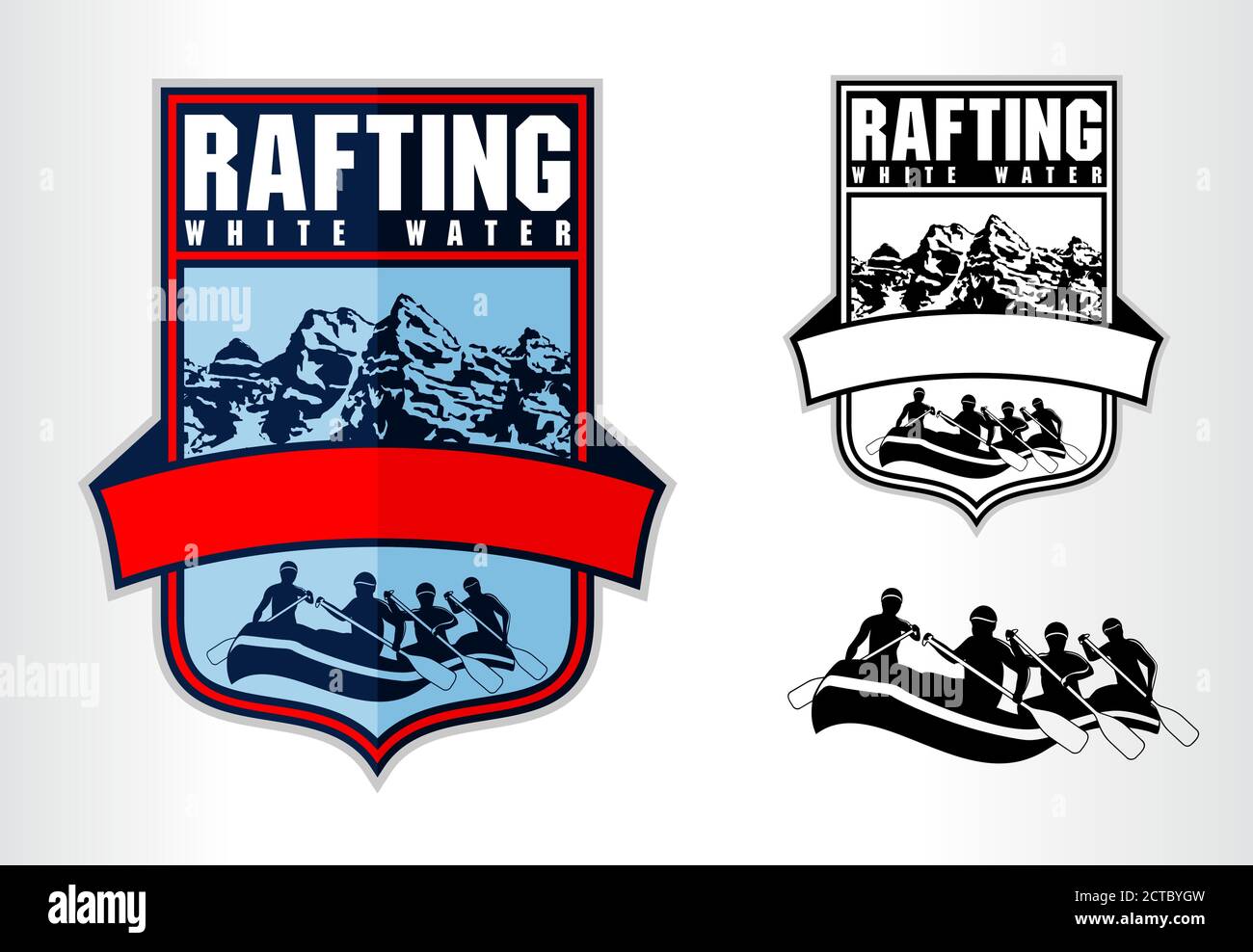 vector rafting emblems labels illustration Stock Vector Image & Art - Alamy