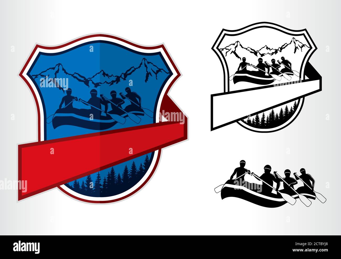 vector rafting emblems labels illustration Stock Vector Image & Art - Alamy