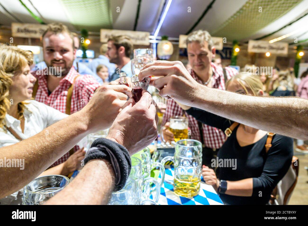 Koblenz Germany 27.09.2019 people party at Oktoberfest in europe during ...