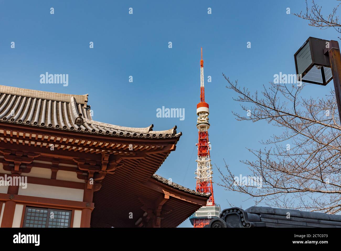 Temple and Tokyo Tower Stock Photo - Alamy
