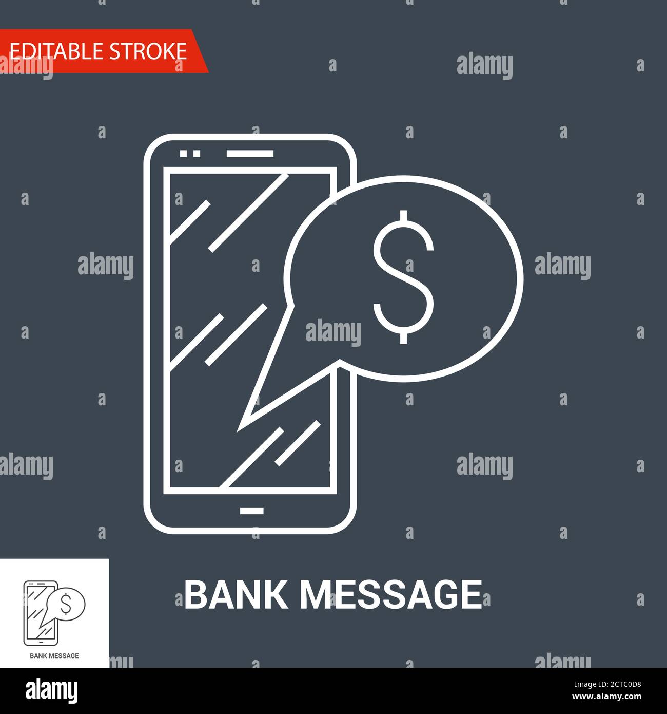 Bank message icon thin hi-res stock photography and images - Alamy