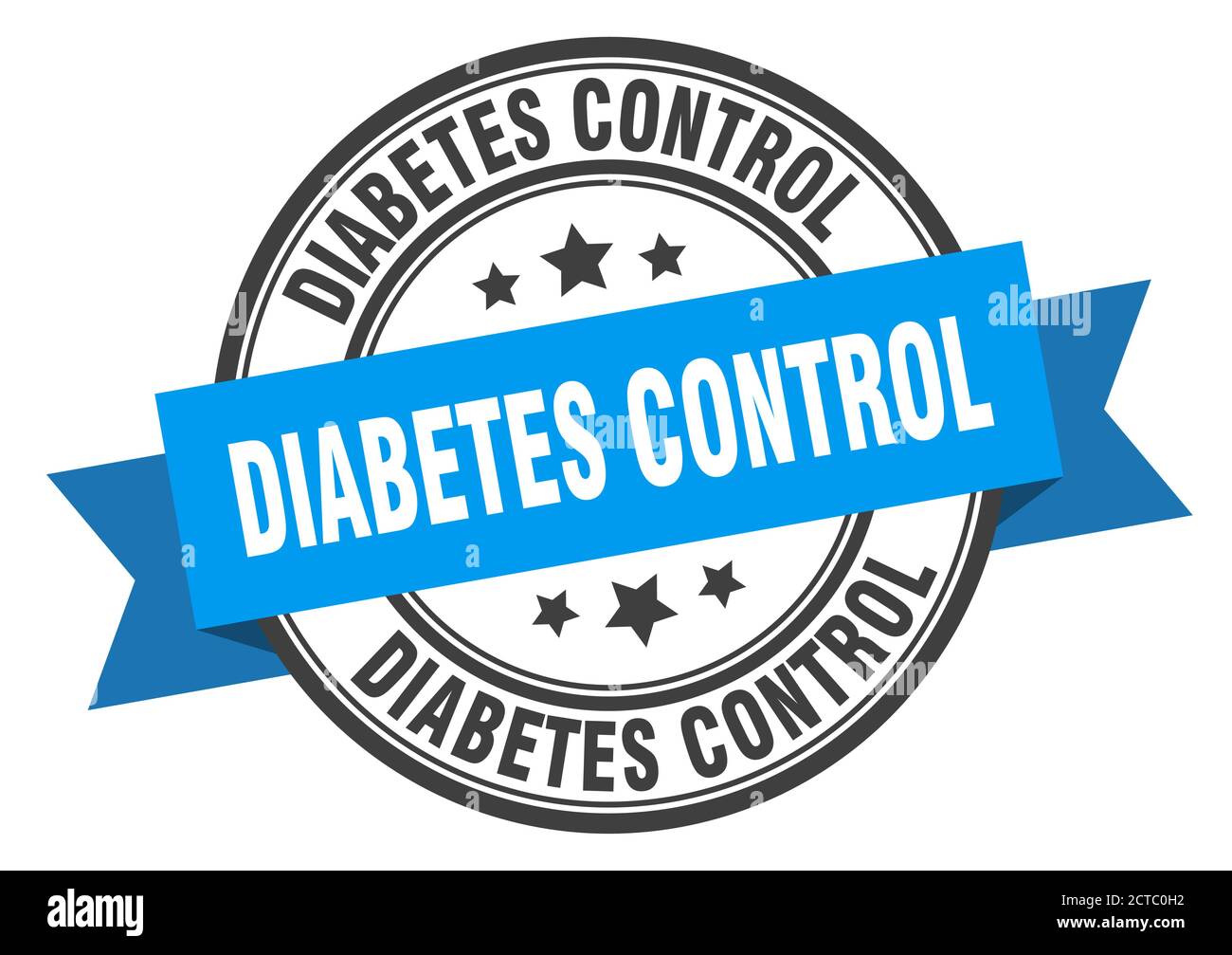 diabetes control label sign. round stamp. ribbon. band Stock Vector ...