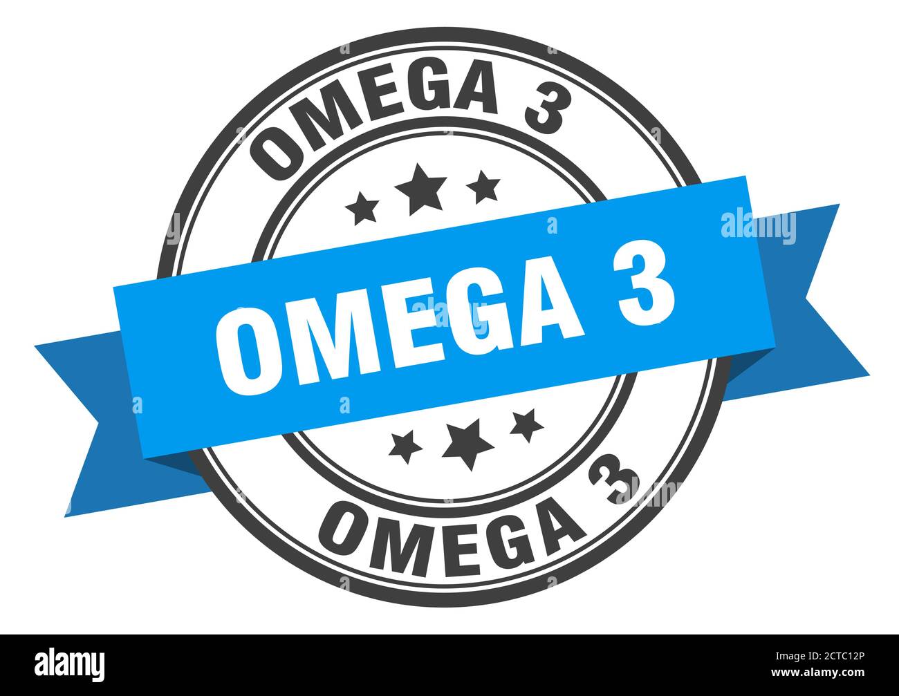 omega 3 label sign. round stamp. ribbon. band Stock Vector Image & Art ...