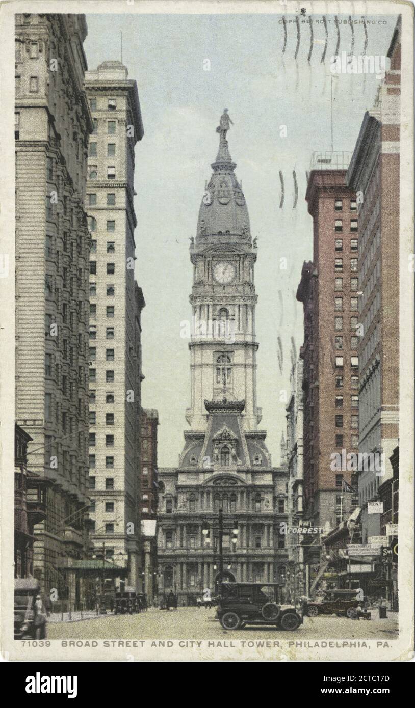 Broad Street and City Hall Tower, Philadelphia., Pa., still image ...