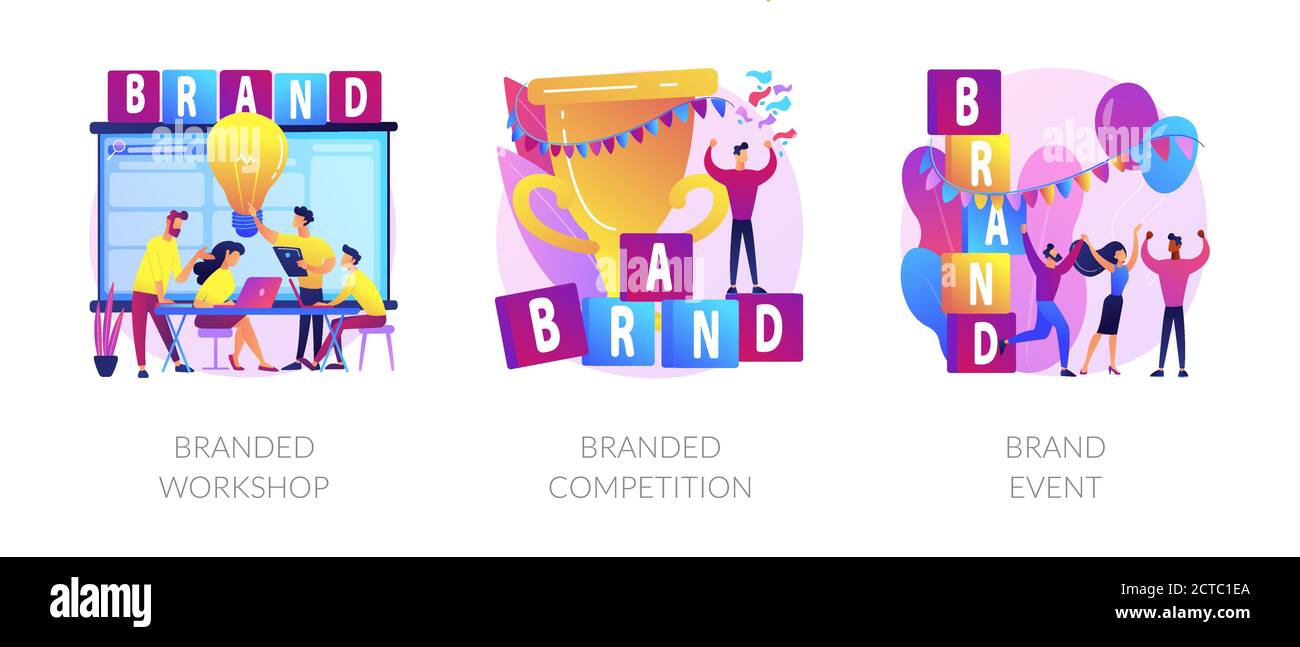 Brand events and teambuilding vector concept metaphors Stock Vector ...