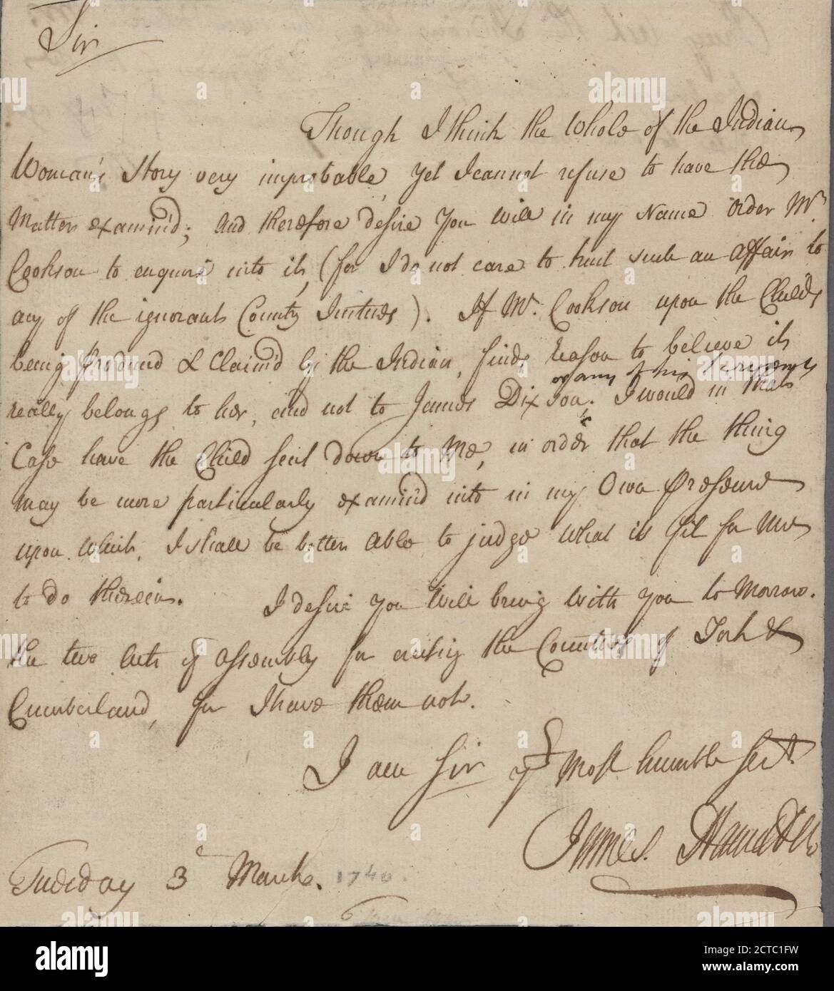Letter to Richard Peters, text, Documents, 1740, Hamilton, James Stock ...
